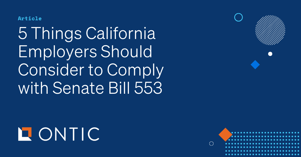 Ensure compliance with California's SB 553. Learn five key steps ...